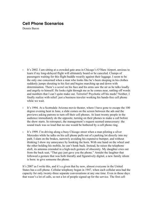 Cell Phone Scenarios - English