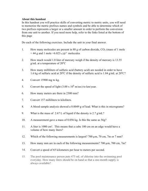 Practice Problems - The Learning Lab at HFCC