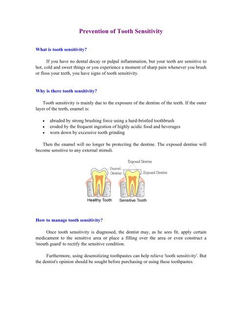 Prevention of Tooth Sensitivity (Leaflet) (PDF)
