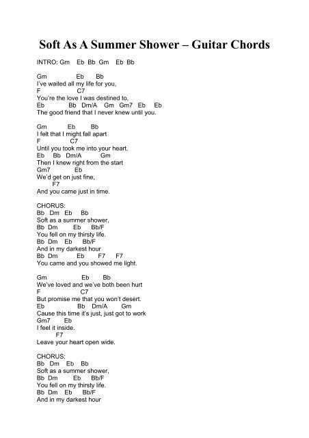 Guitar Chords Summertime