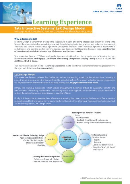 LeX Design Model - Tata Interactive Systems