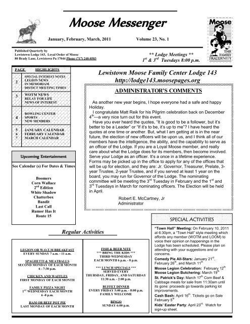 Moose Messenger - Pennsylvania Moose Association