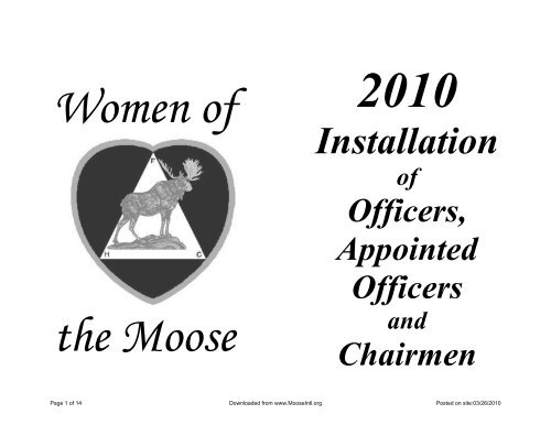 Installation of Officers, Appointed Officers and Chairman