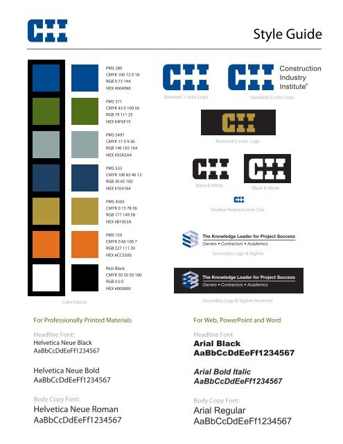 CII Style Guide - Construction Industry Institute