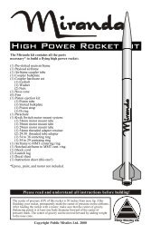 PML Parachute Selection Chart - Public Missiles Ltd.