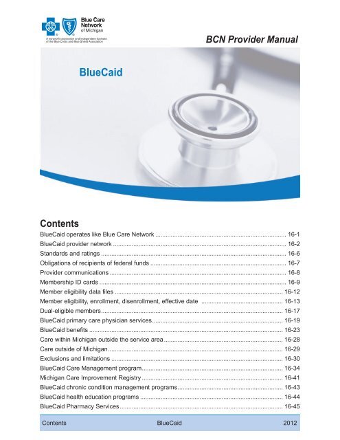 BCN Provider Manual Chapter 16 BlueCaid - e-Referral - Blue