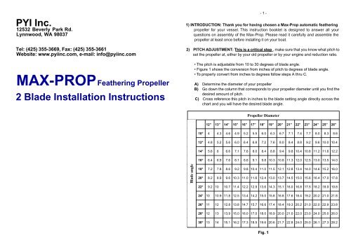 Max-Prop 2 Blade Installation Instructions - PYI Inc.