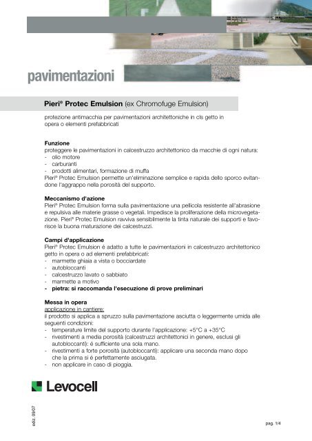 pavimentazioni - Levocell