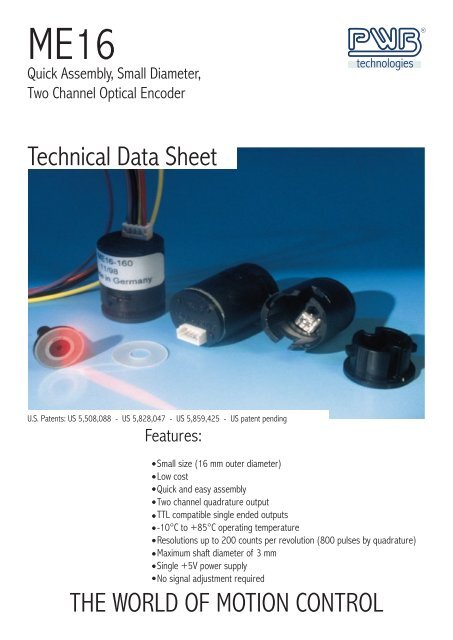 Technical Data Sheet THE WORLD OF MOTION CONTROL