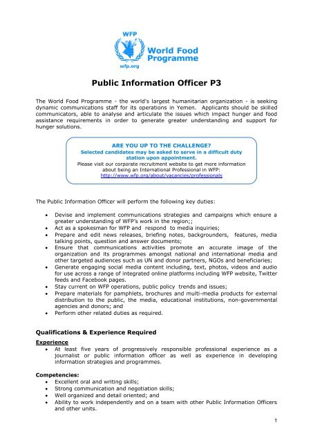 Description - United Nations World Food Programme