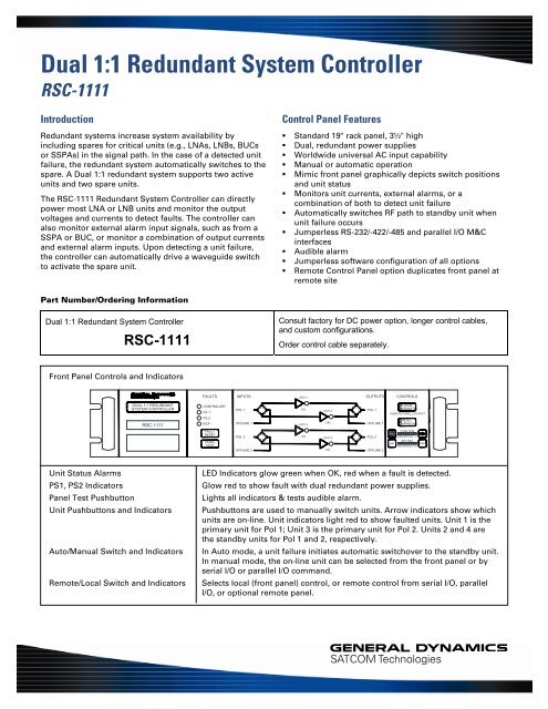 Dual 1:1 Redundant System Controller - General Dynamics ...