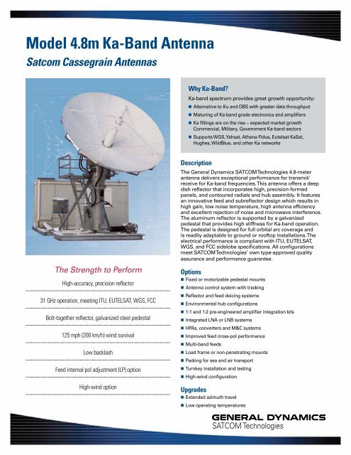Model 4.8m Ka-Band Antenna - General Dynamics SATCOM ...