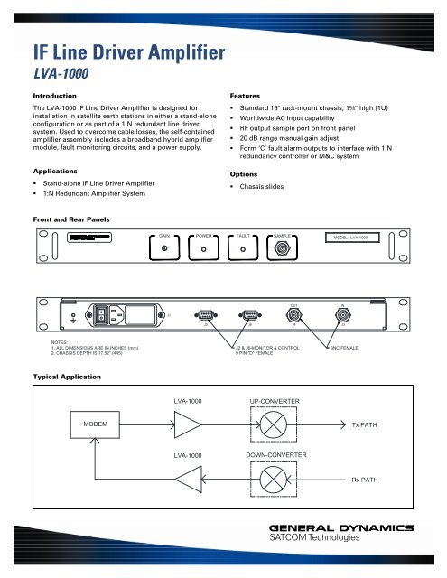 IF Line Driver Amplifier - General Dynamics SATCOM Technologies