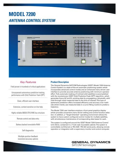 Antenna Control System - General Dynamics SATCOM Technologies