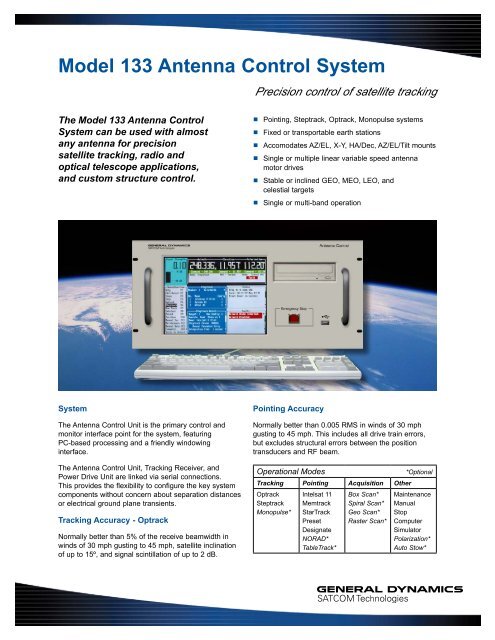 Model 133 Antenna Control System - General Dynamics SATCOM ...