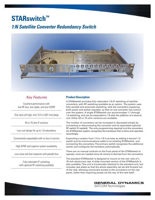 1:N Satellite Converter Redundancy Switch - General Dynamics ...