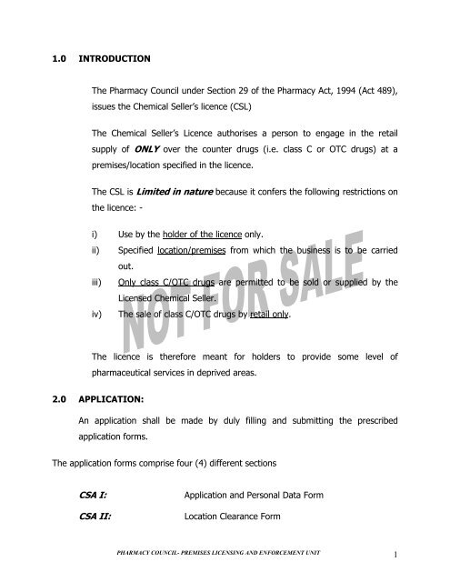 CSA I: CSA II: - Pharmacy Council Ghana
