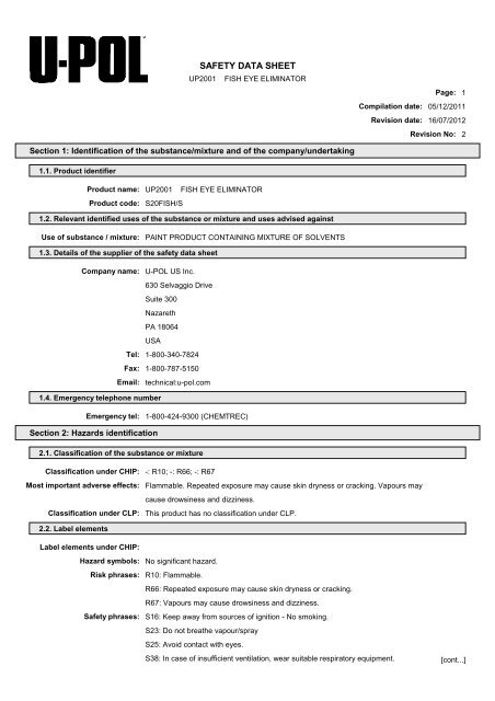 SAFETY DATA SHEET - U-Pol