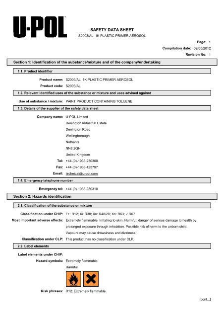SAFETY DATA SHEET - U-Pol