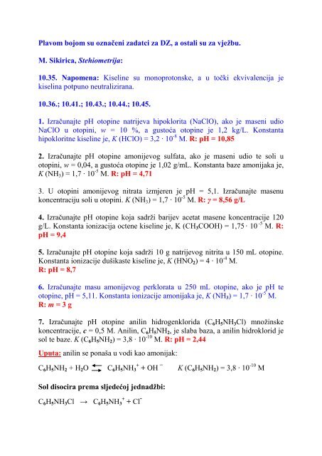 hidroliza, puferi - ZOAK FKIT