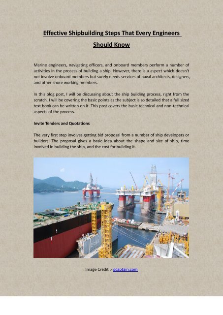 Effective Shipbuilding Steps That Every Engineers Should Know