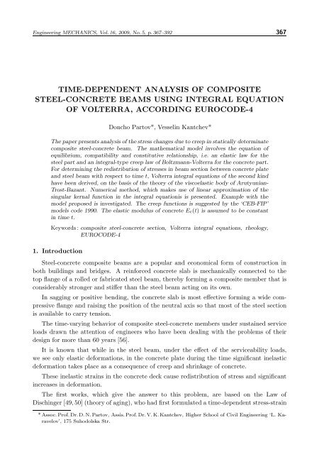 Time Dependent Analysis Of Composite Steel Concrete Beams Using