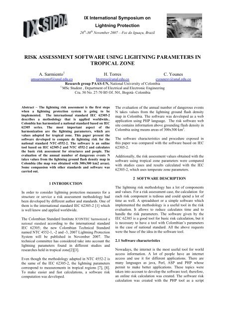 risk assessment software using lightning parameters