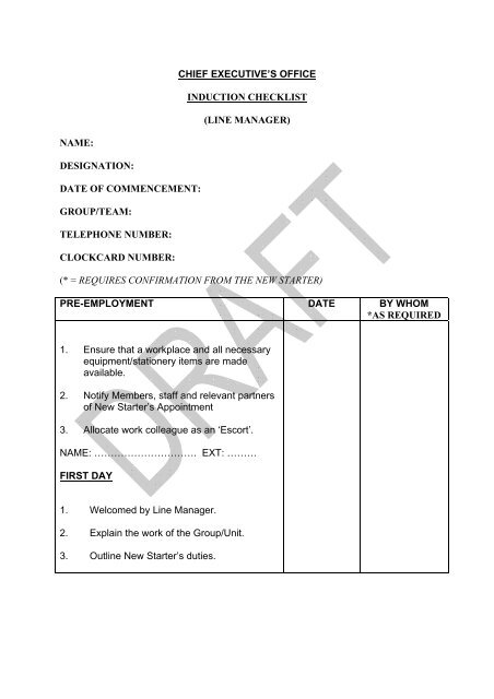 First Day (Induction) Thi