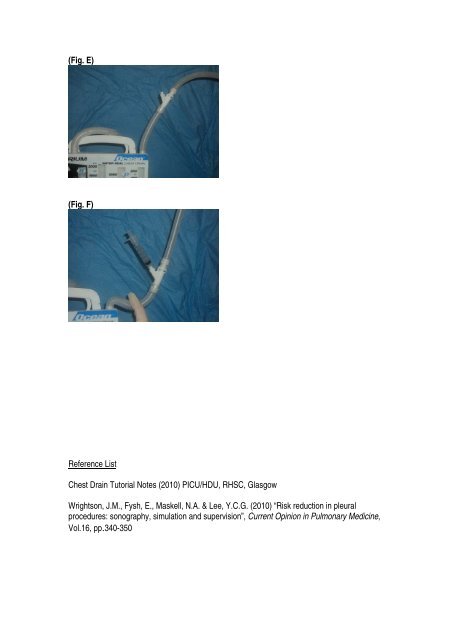 INFECTION OF CHEST DRAIN