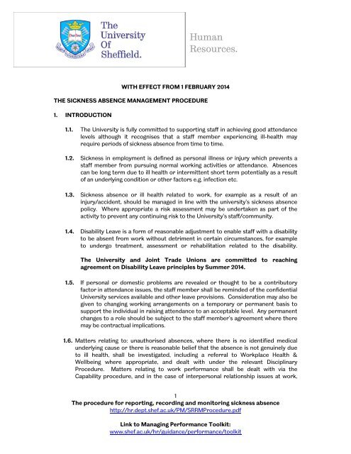 Sickness Absence Management Procedure