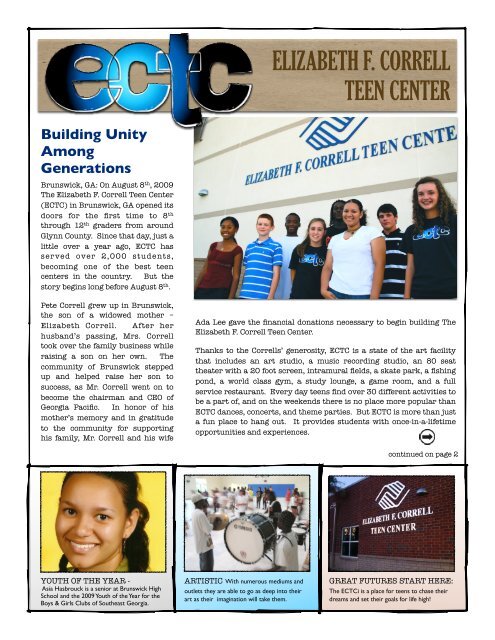 elizabeth f. correll teen center - Boys & Girls Clubs of Southeast ...