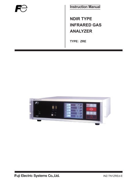 ZRE gas analyser Instructiuon Manual - Coulton Instrumentation