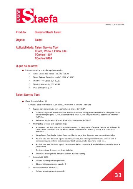 BTS 33 - Staefa Control System