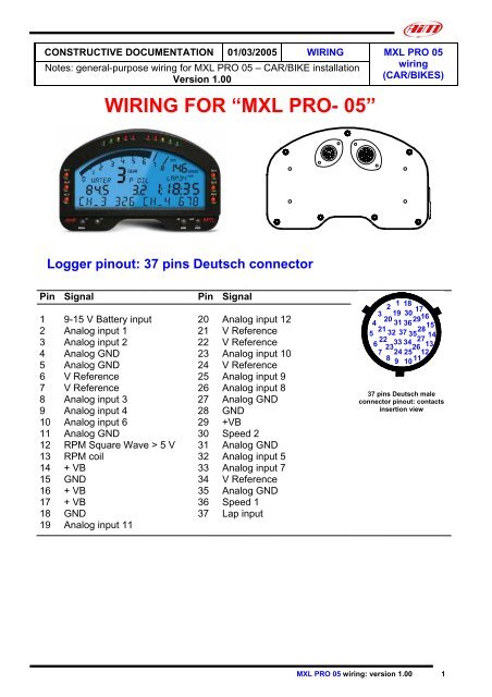 MXL PRO 5 wiring - AiM Sports