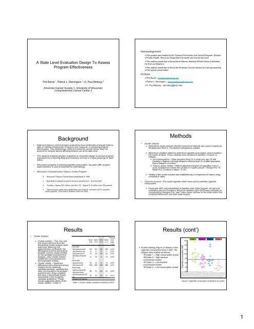 Background Methods Results Results (cont') - 2003 National ...