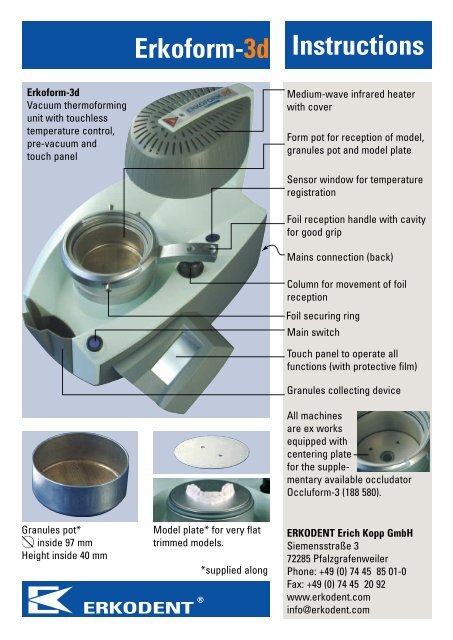 Erkoform-3d Instructions - Glidewell Dental Labs
