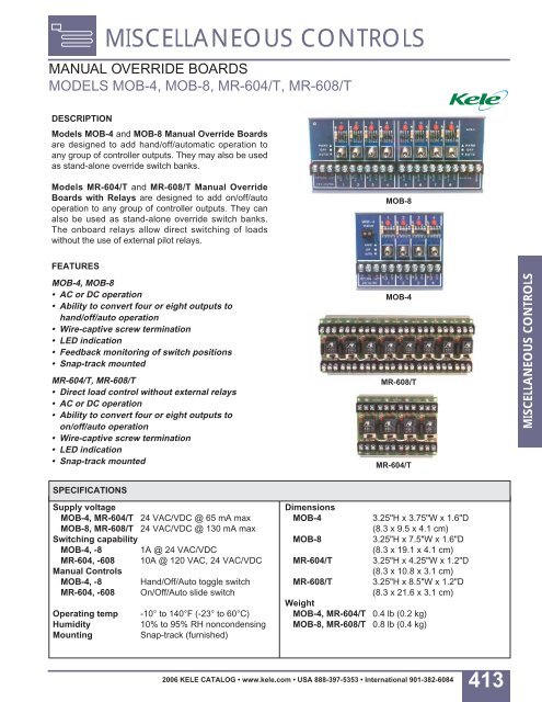 MISCELLANEOUS CONTROLS - Kele