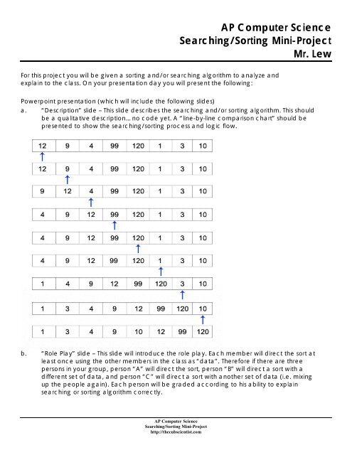 Sorting and Searching Mini-Project - thecubscientist.com