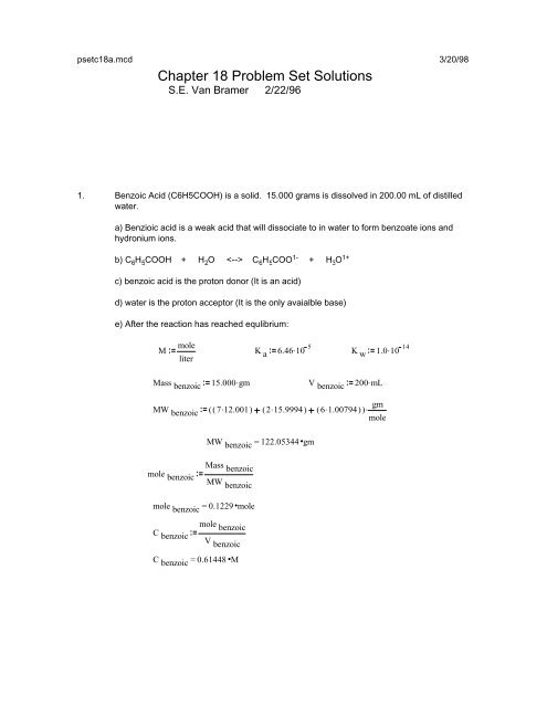 Chapter 18 Problem Set Solutions
