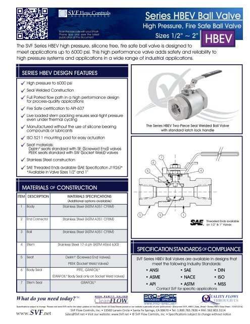 Series HBEV Ball Valve - SVF Flow Controls, Inc.