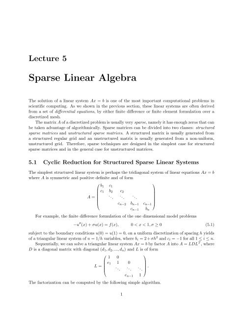 Sparse Linear Algebra Applied Parallel Computing