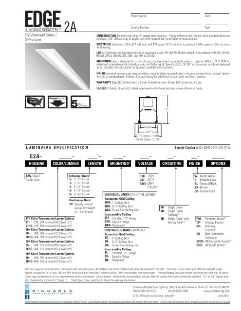Pinnacle Architectural Lighting Edge | Shelly Lighting