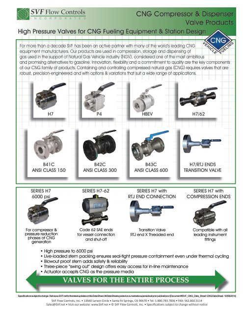 CNG Compressor & Dispenser Valve Products - SVF Flow Controls ...