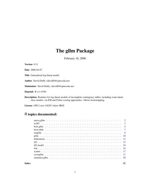 The gllm Package - NexTag Supports Open Source Initiatives