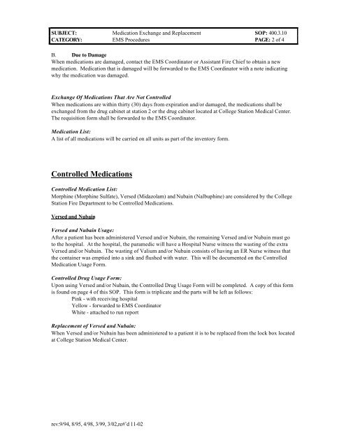 STANDARD OPERATING PROCED