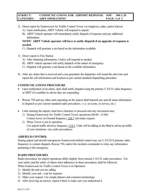 STANDARD OPERATING GUIDEL