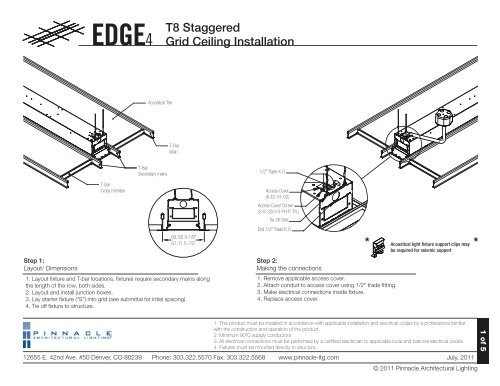 T8 Staggered Grid Ceiling Installation - Pinnacle Architectural Lighting