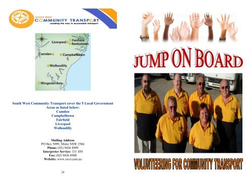 Volunteer Brochure - South West Community Transport
