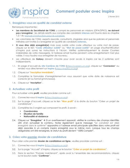 Ce qu'il faut savoir sur inspira - UN Careers