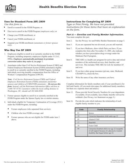 Health Benefits Election Form - usaid